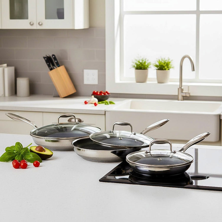 VERTEX Cookware Set (6-Piece) | Hybrid Quick-Release Pans + Lids ...